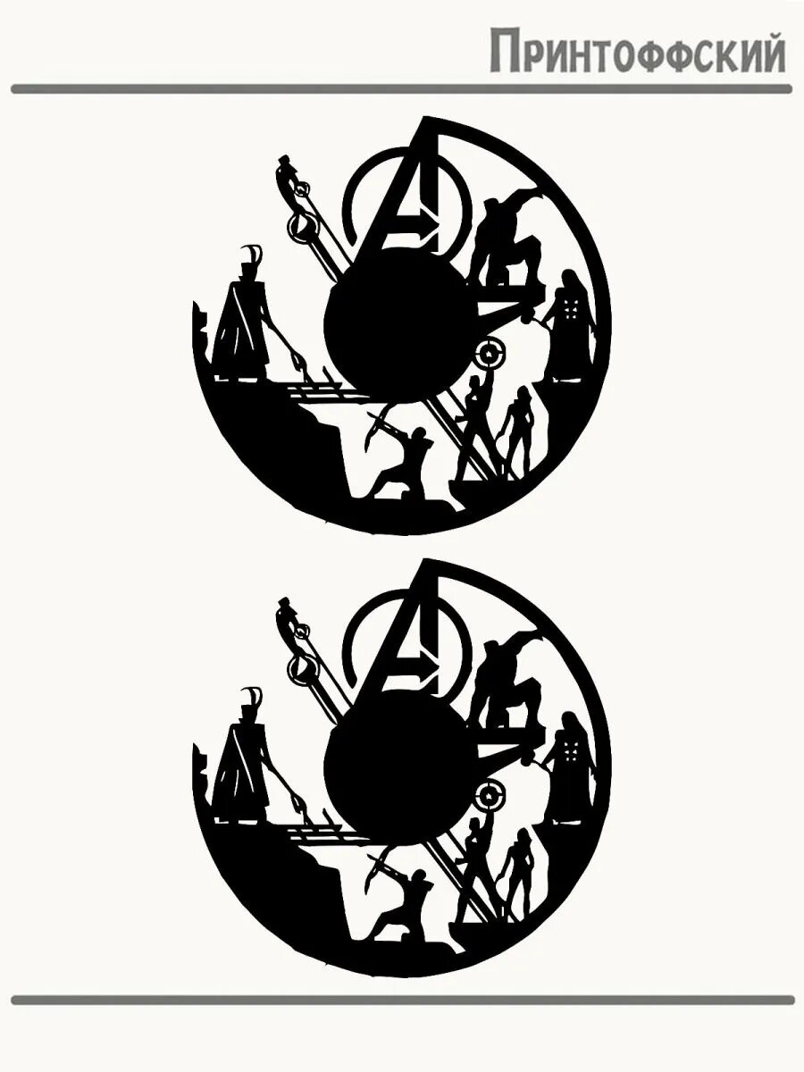 2-е (Две) Термонаклейки мстители avengers