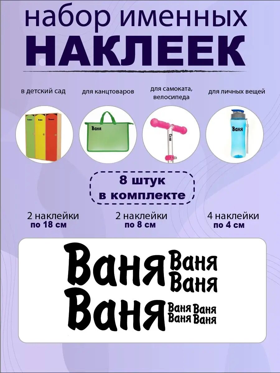 Наклейка с именем Иван, Ванюша
