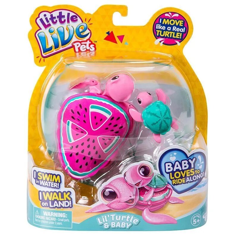 Little Live Pets Lil Turtle baby Tank Игрушка-черепаха с реалистичными способностями к плаванию и ходьбе/Детские игрушки-компаньоны для плавания