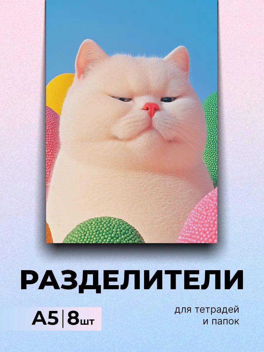 Разделители pinterest А5, яркие коты из пинтерест