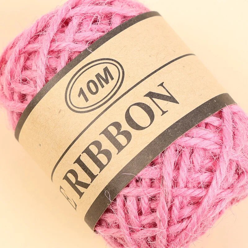 Джутовая веревка для рукоделия Розовый, 1roll, Pink