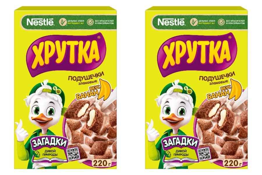 Хрутка Готовый завтрак Подушечки банановые 220 г, 2 уп