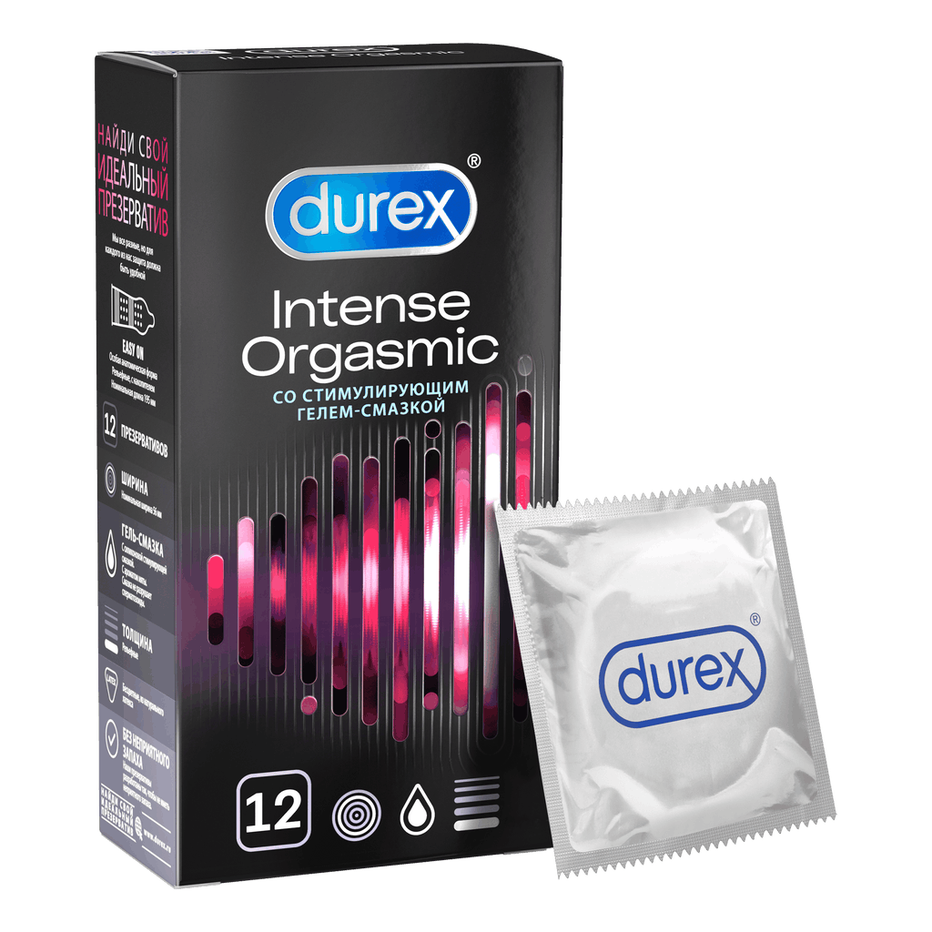 Презервативы Durex Intense Orgasmic с ребристой и точечной структурой 12 шт