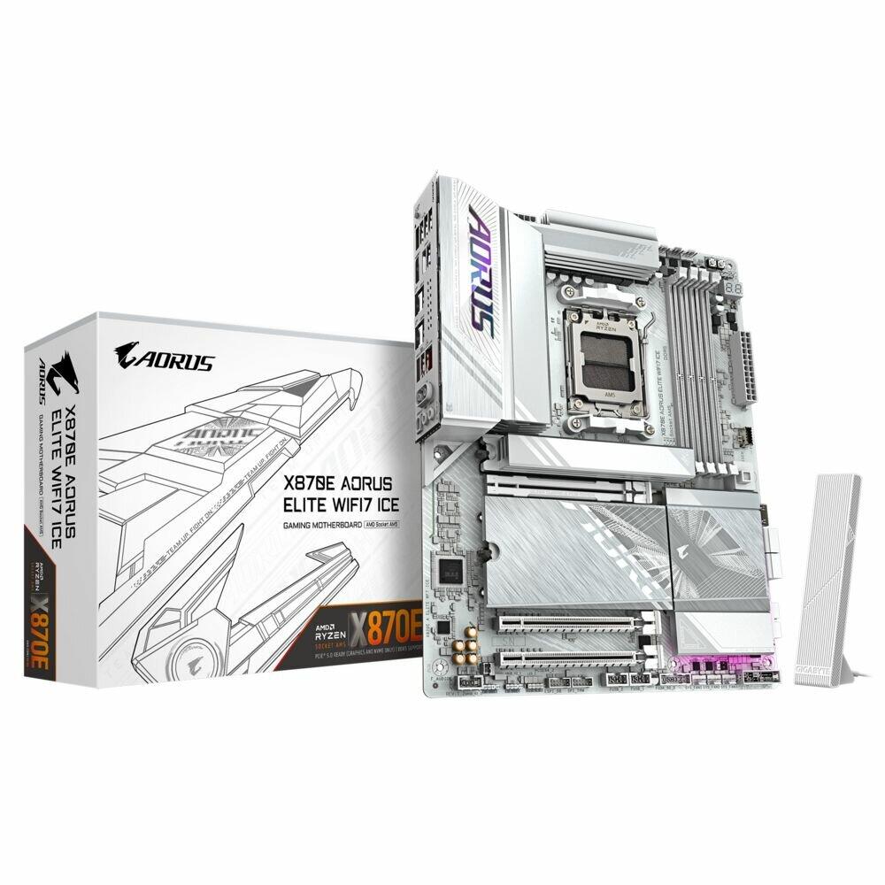 Материнская плата Gigabyte X870E AORUS ELITE WIFI7 ICE, AM5, AMD X870E, ATX, RTL (X870E AORUS ELITE WIFI7 ICE)