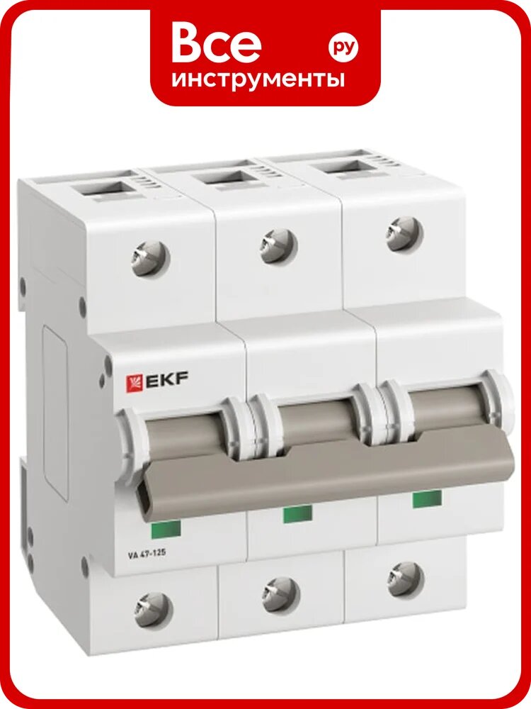 Автоматический выключатель EKF ВА 47-125 3P 40А (D) 15кА PROXIMA mcb47125-3-40D