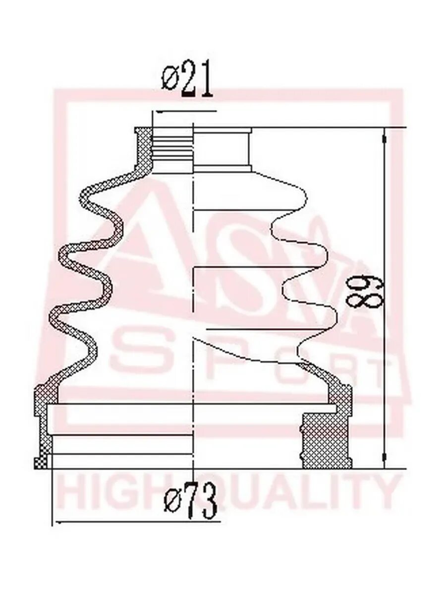 Пыльник ШРУС 21x66x88 на Nissan Tiida C11 комплект