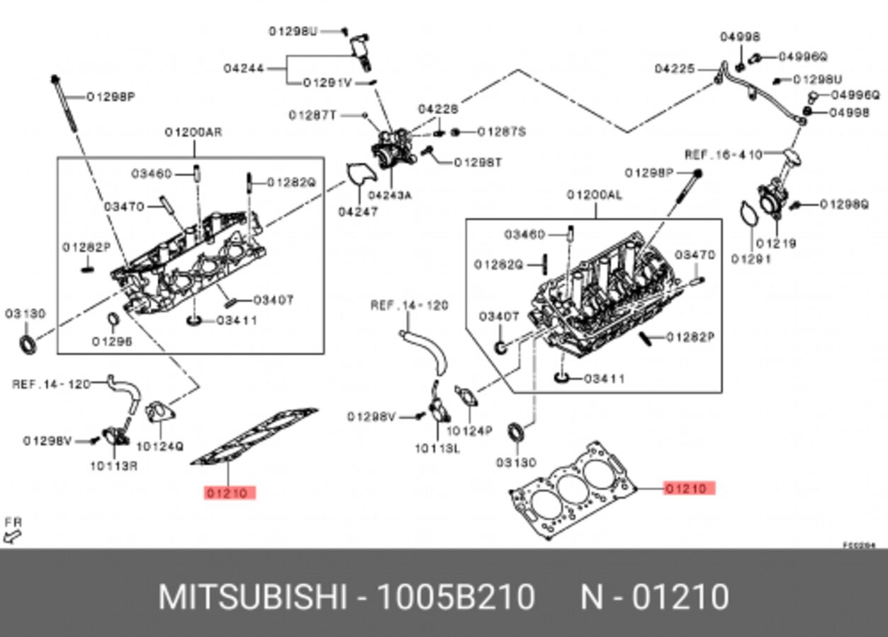 Прокл. гбц Mitsubishi Outlander Xl (Cw) (2006-2012) (MITSUBISHI 1005B210)