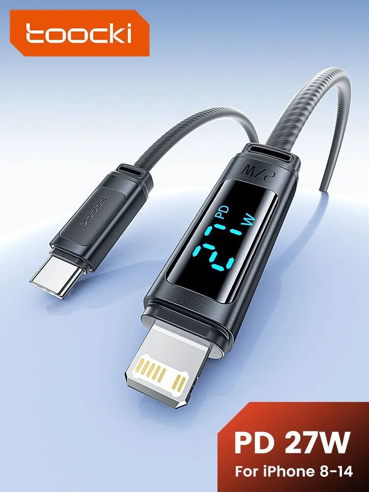 Toocki Кабель для мобильных устройств Apple Lightning, 2 м, черный