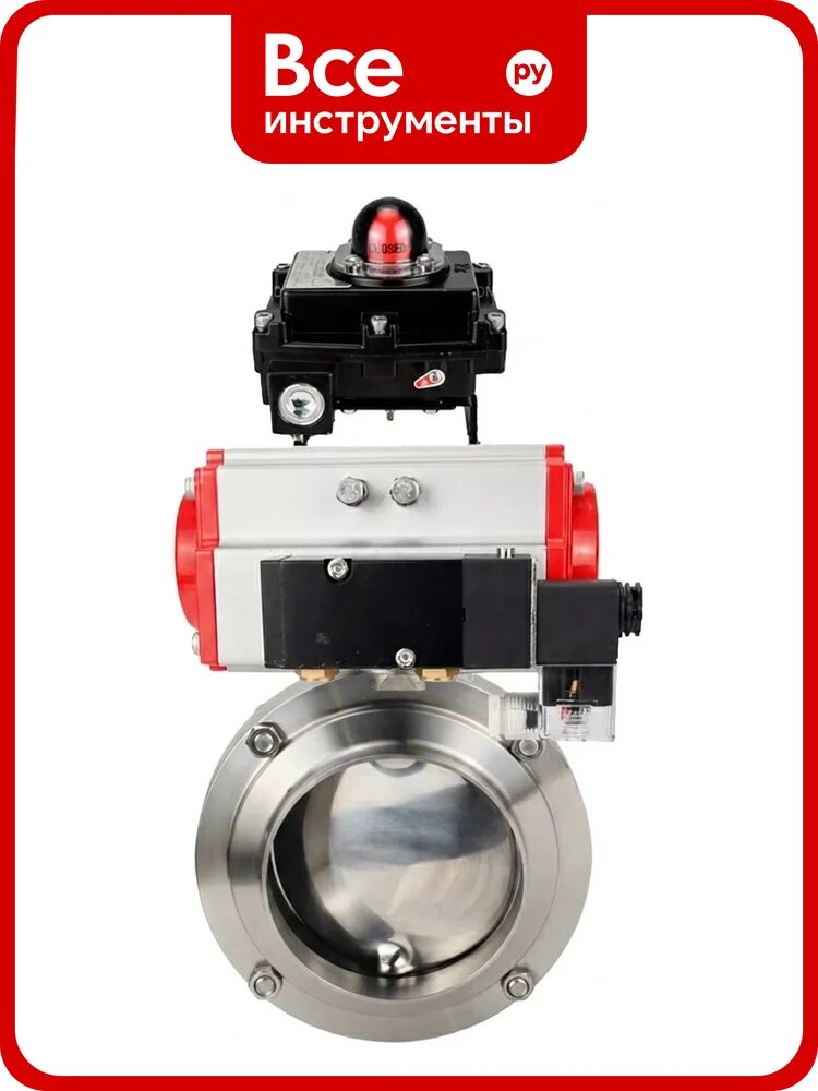 Затвор дисковый DN-ru 304-304-Sil Ду50 Ру10 пищ. нерж. сталь, пн. привод, пн. распр, БКВ D050-74396