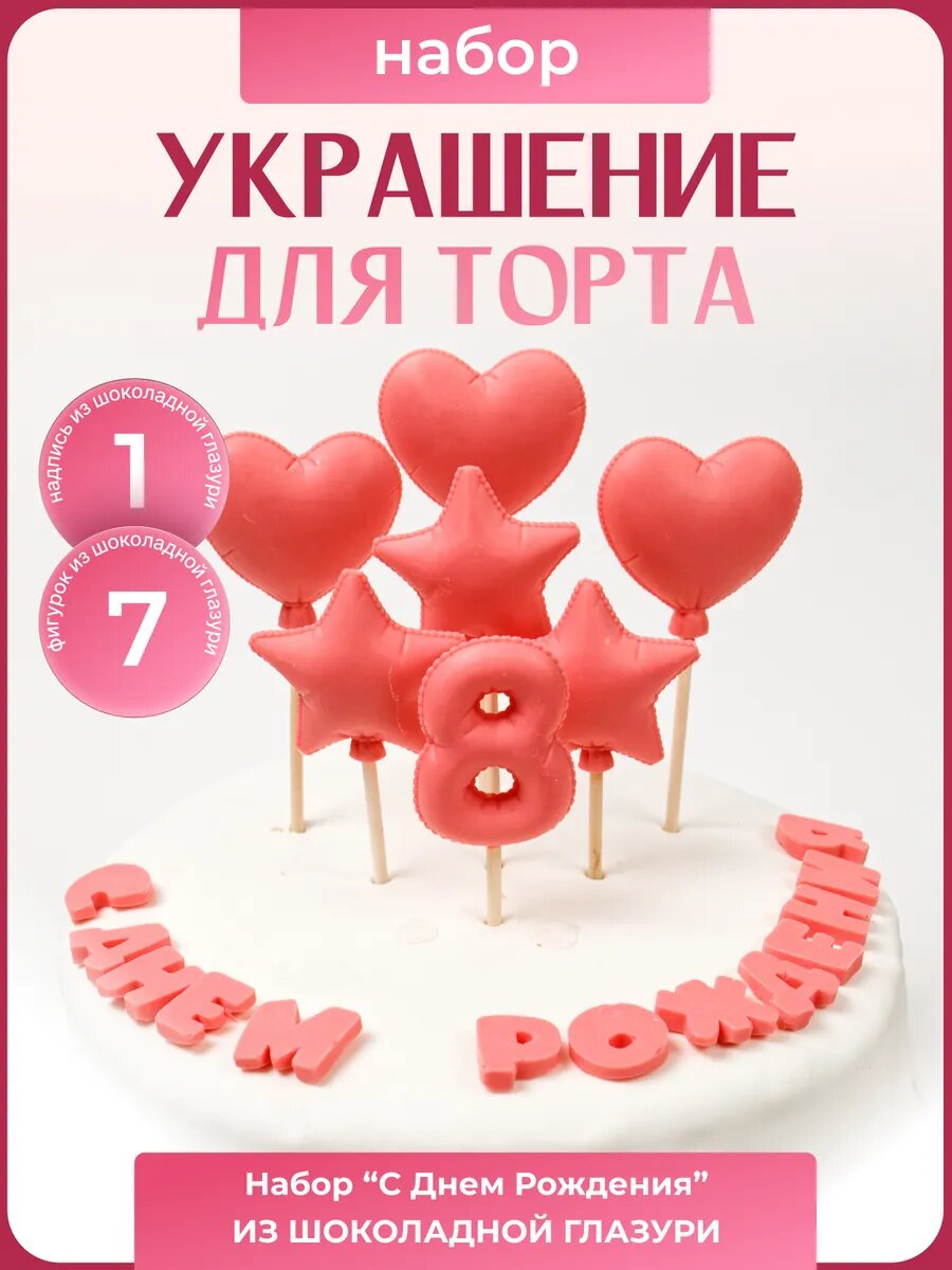 Шоколадные украшения для торта. Цифра 8