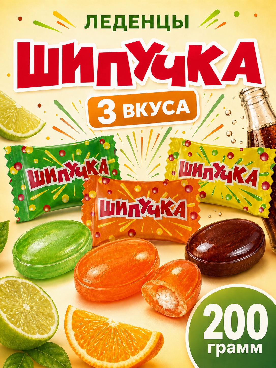 Конфеты шипучка китайские освежающие