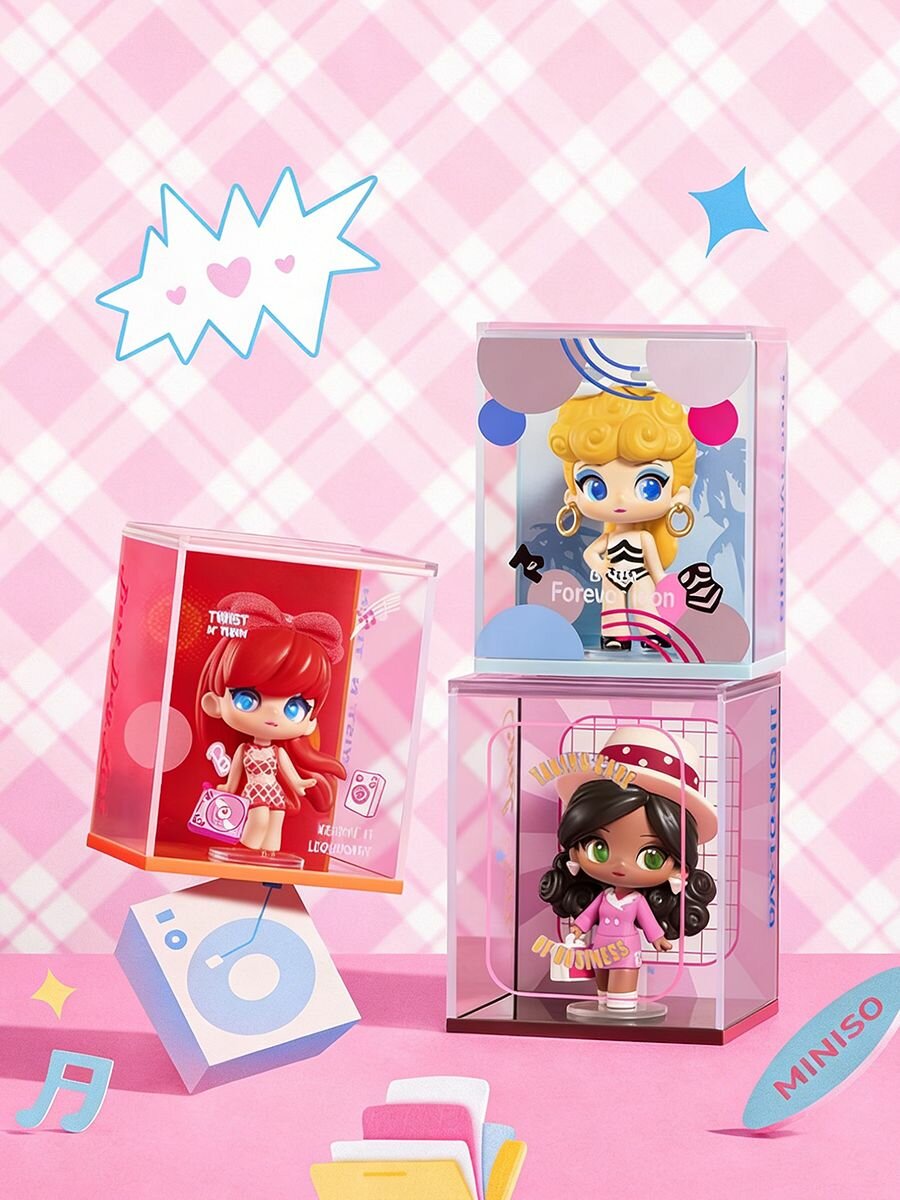 Коллекционные Фигурки MINISO x Barbie: Слепая Коробка "Барби Пинк Пауэр" - Новогодний Подарок