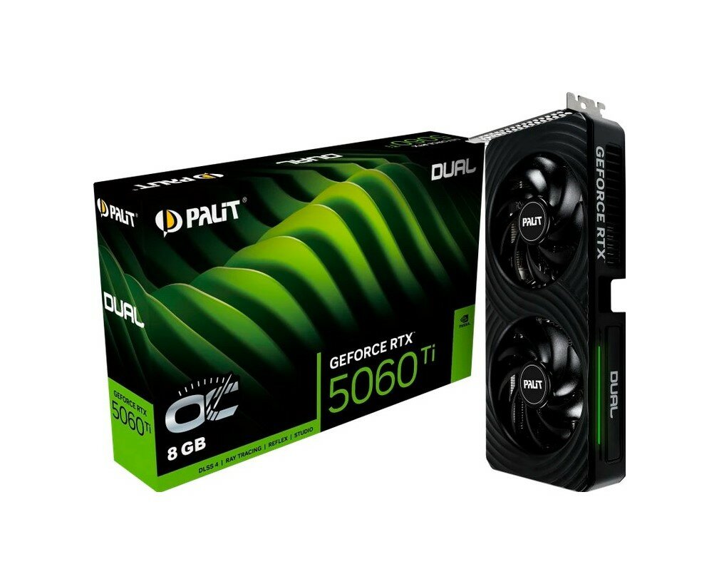 Видеокарта PALIT GeForce RTX 5060 Ti DUAL OC 8G NE7506TT19P1-GB2062D