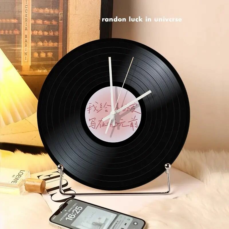 Виниловые маятниковые часы, элитный декоративный предмет, винтажные настольные часы, новая модель TikTok для персонализации своими руками, стильный подарок на день рождения.