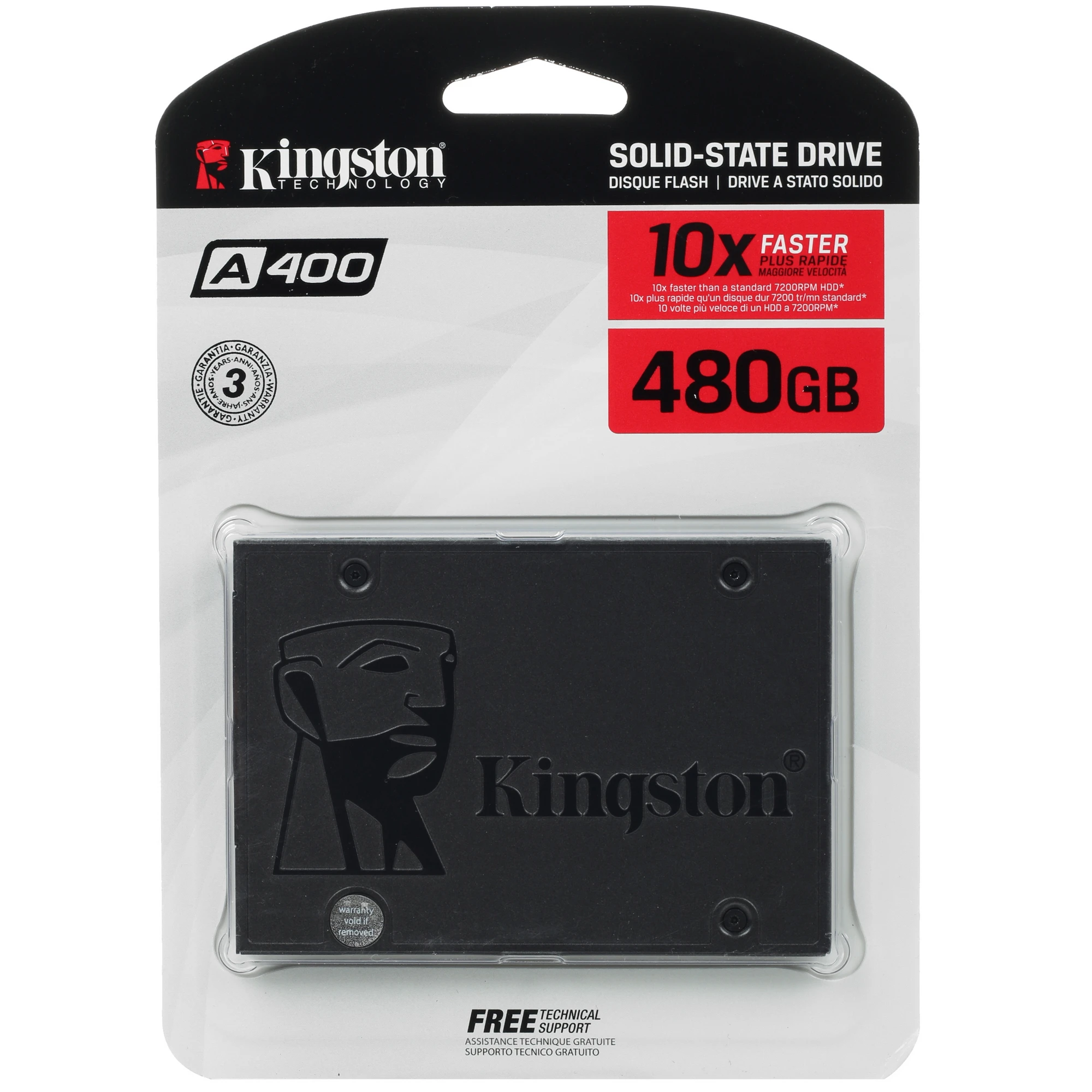 Накопитель SSD Kingston A400 SA400S37/480G 480ГБ, 2.5", SATA III