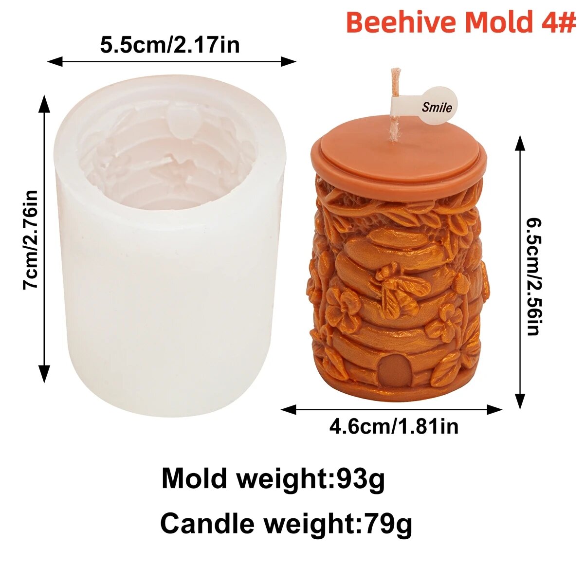 Силиконовая форма для свечей "Пчелиный улей" Beehive Mold 4