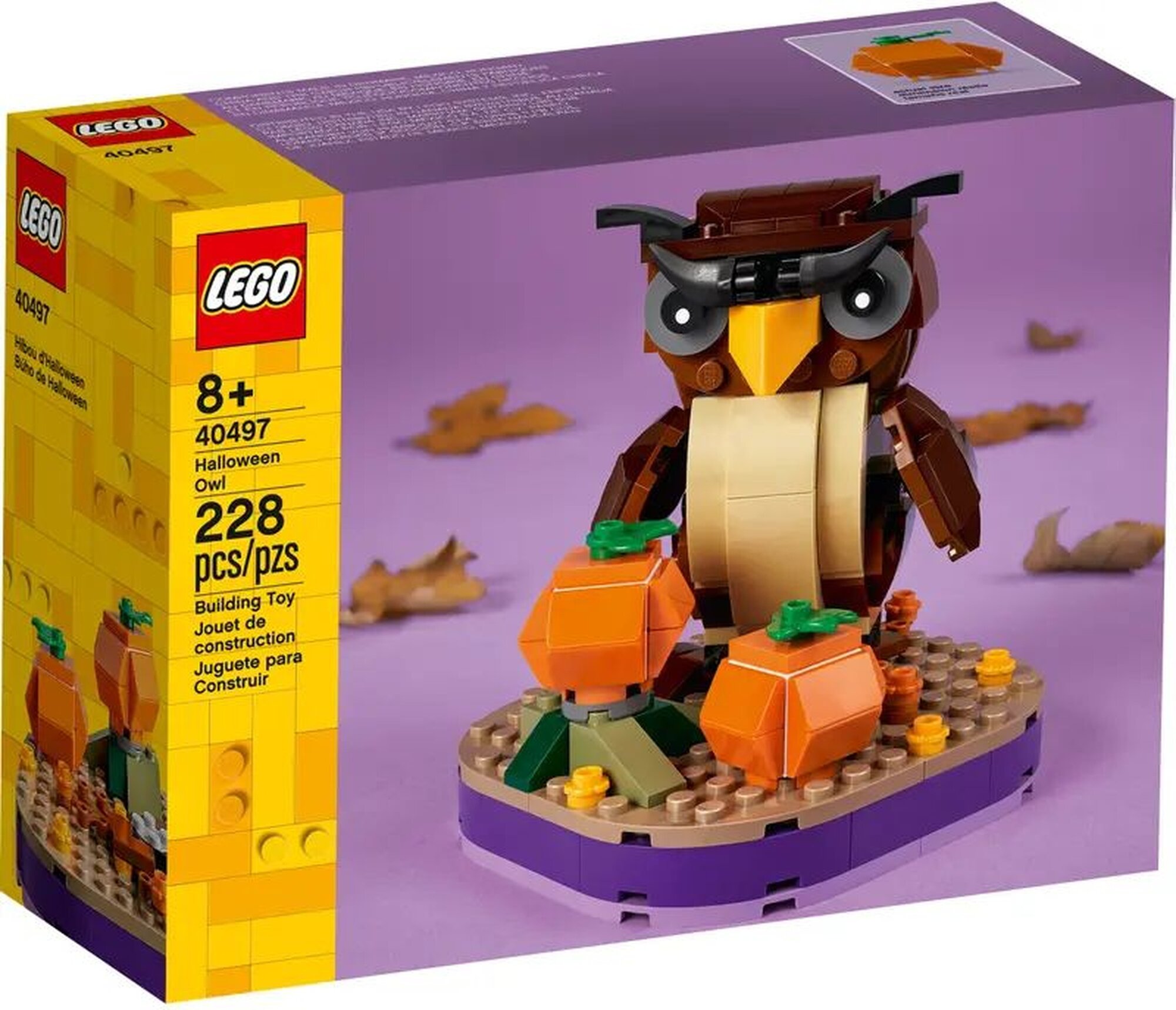 Конструктор LEGO - Сова на Хэллоуин - Лего 40497, количество деталей: 228