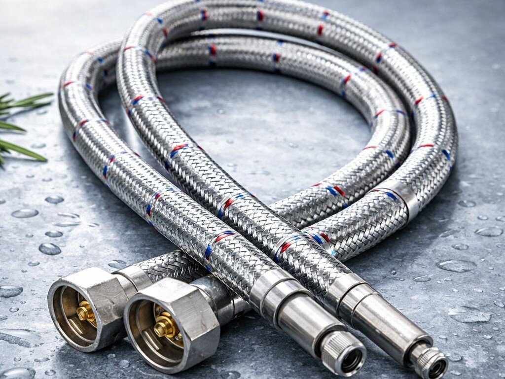 Гибкая подводка 2 шт для воды гайка 1/2" х штуцер М10 "80 см (пара)