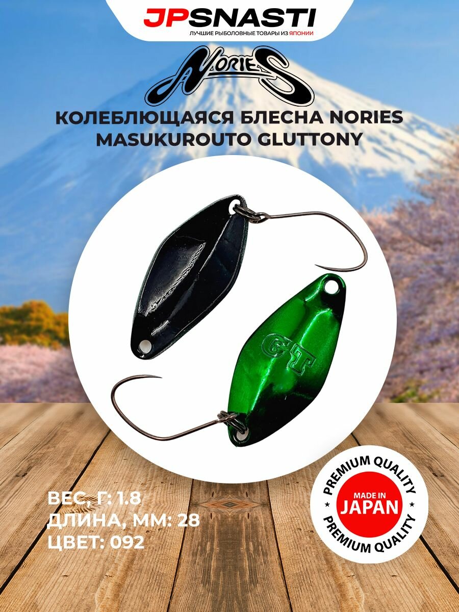 Блесна на форель Nories Masukurouto Gluttony, 1.8 г, 092, 1 шт.