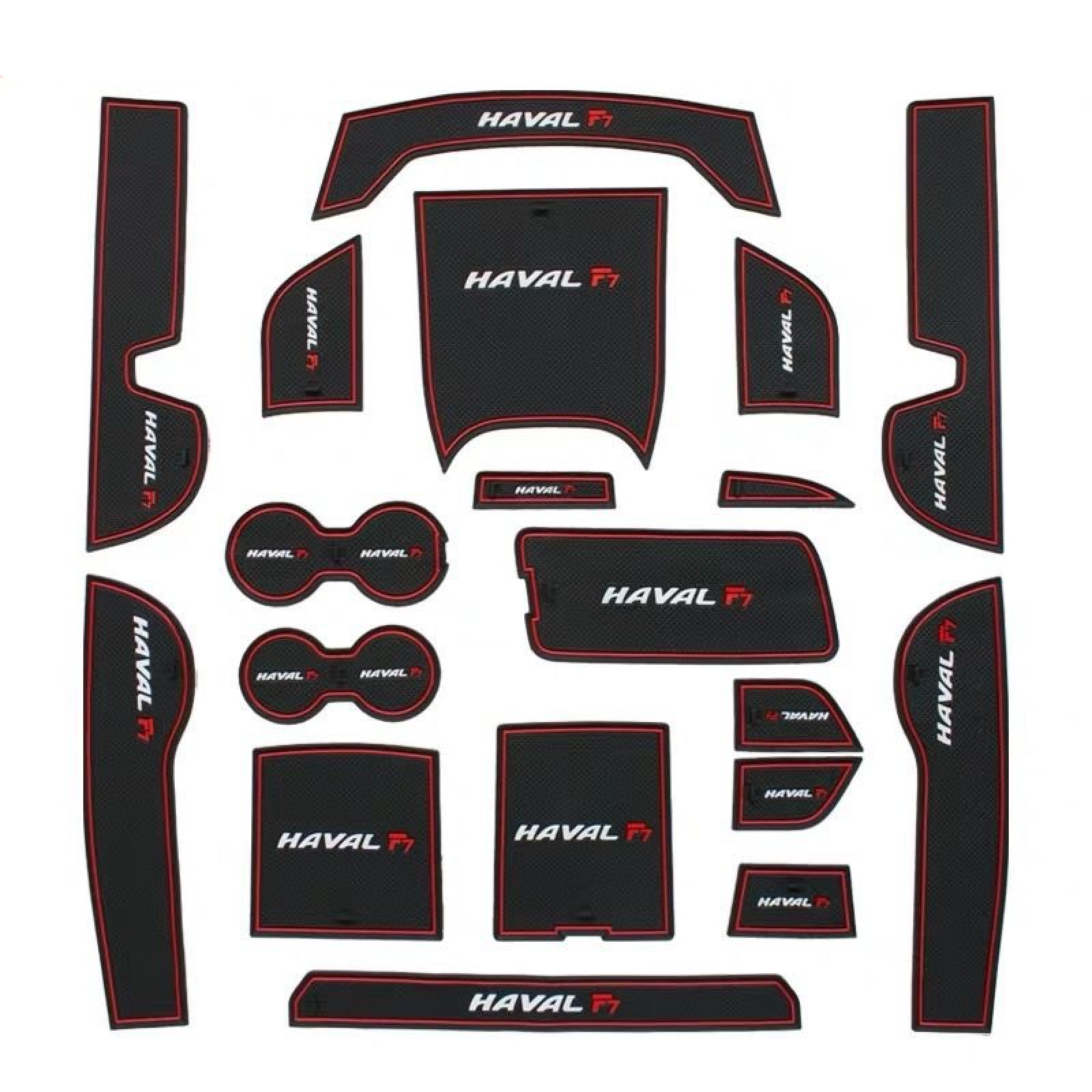 Силиконовые противоскользящие накладки MyPads для Haval F7 и F7X 2019-2020 на двери, подстаканник, подлокотник