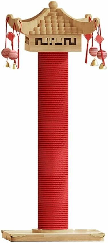 DINGXIAN Натуральный Когтеточка-Кошачья Башня из Конопли: Двойная Пагода, Стабильная Стойка для Лазания, Защита Мебели, Игровой Центр для Кошек и Котят