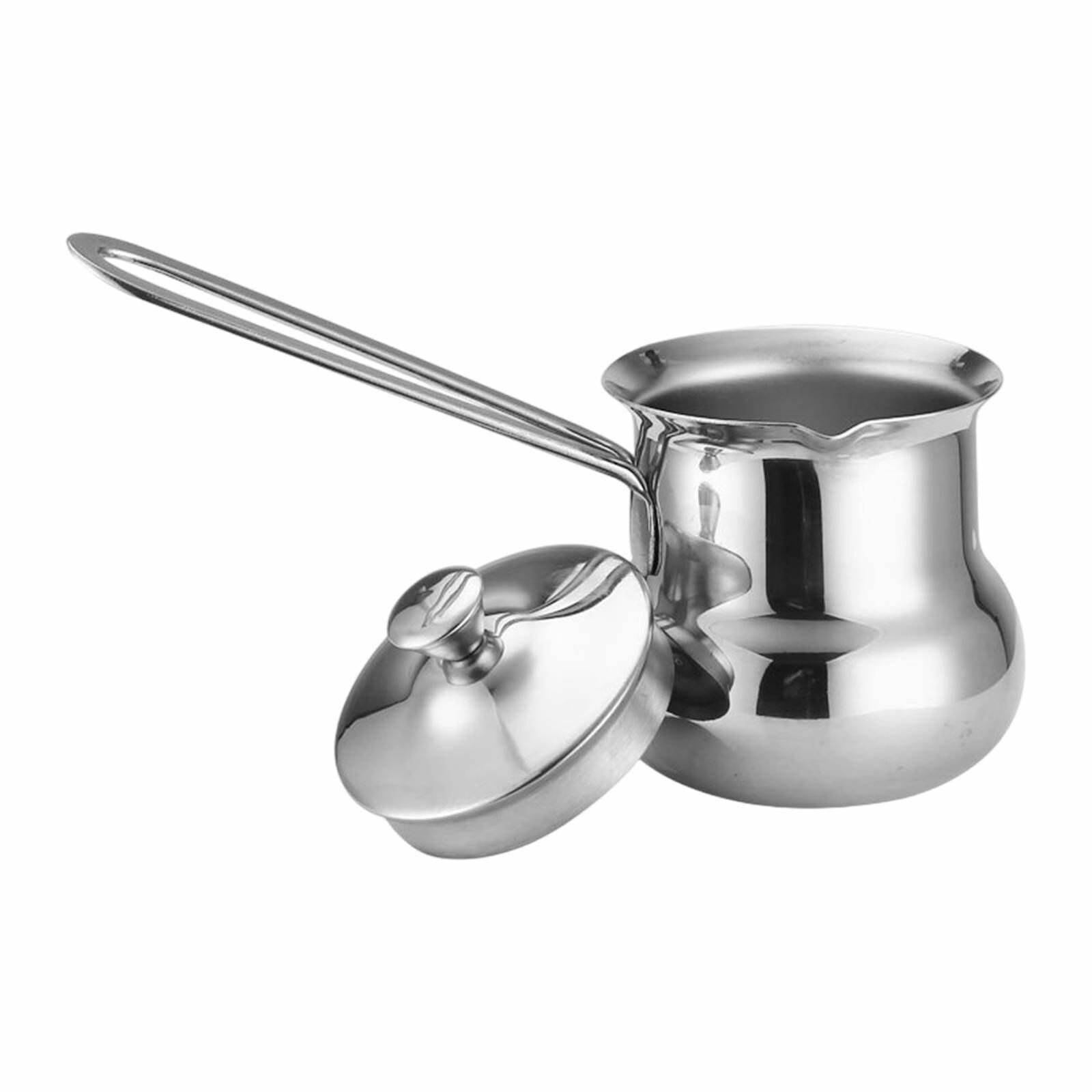 Джезва для турецкого кофе из нержавеющей стали, 720 мл, с длинной ручкой и крышкой, для дома и ресторана