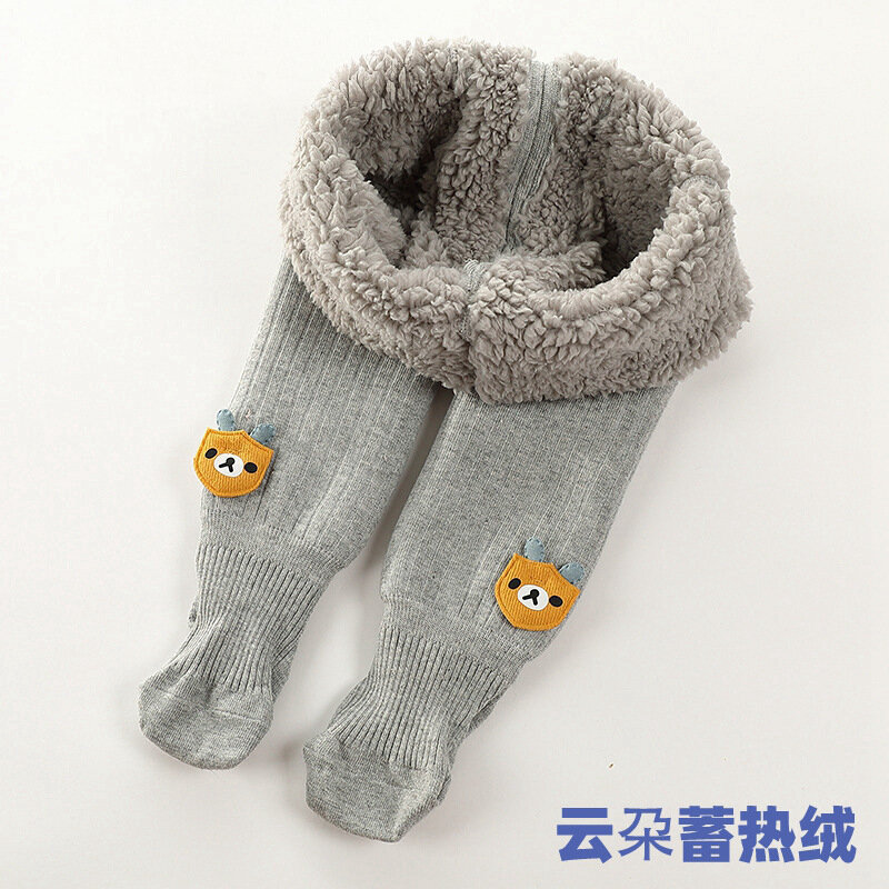 Детские колготки для осени и зимы, с флисовой подкладкой и утепленные, однотонные, для мальчиков и девочек, цельные флисовые теплые леггинсы для верхней одежды.