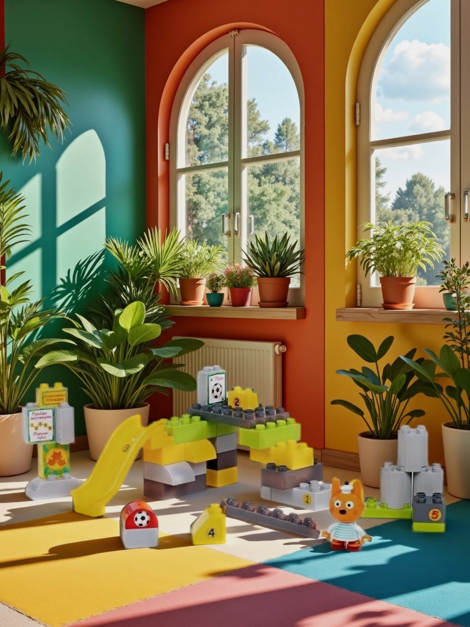 Конструктор Полесье "Макси" - "Три кота. Коржик и спортивная площадка", 37 эл.