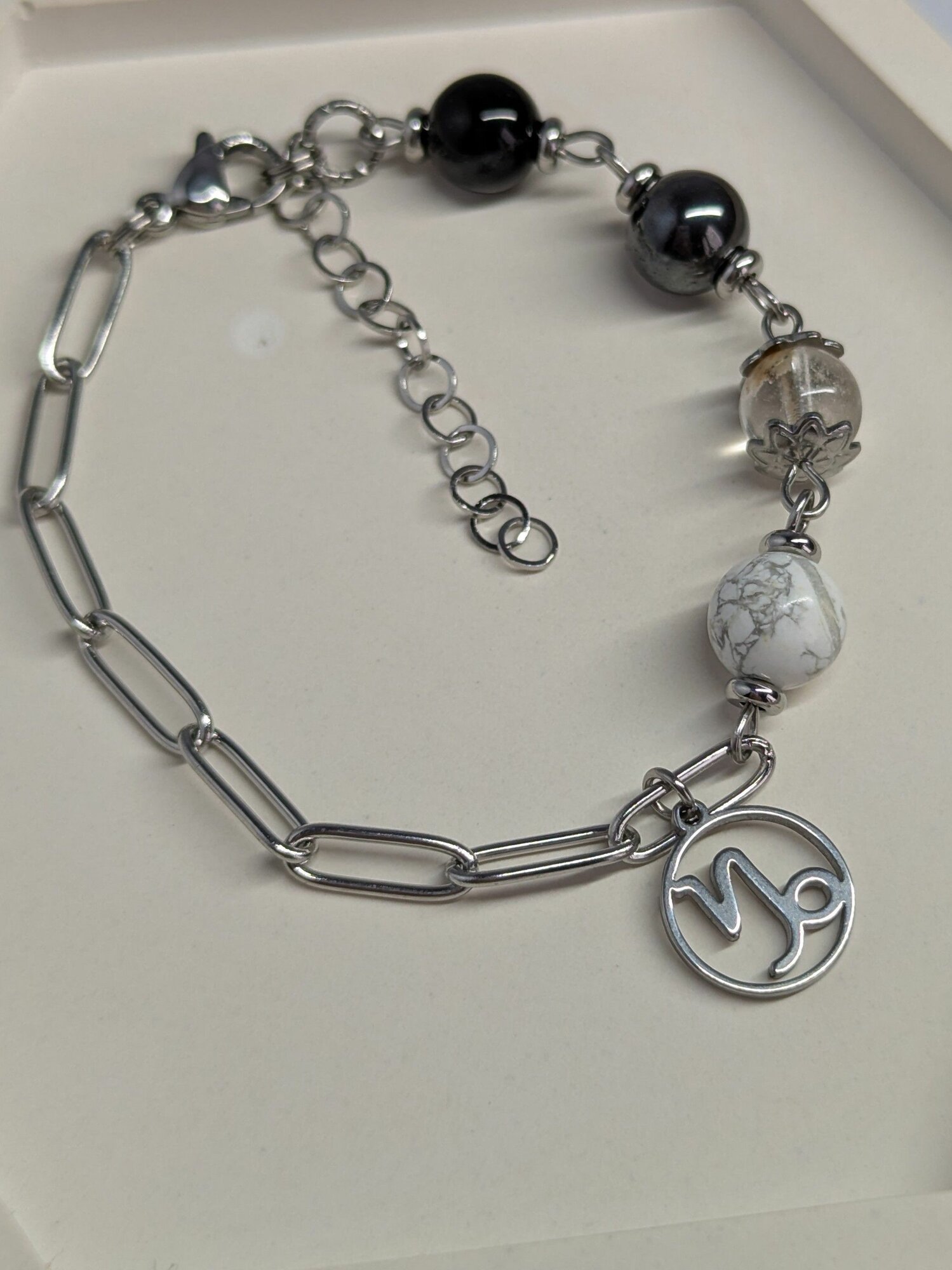 Браслет, агат, кварц