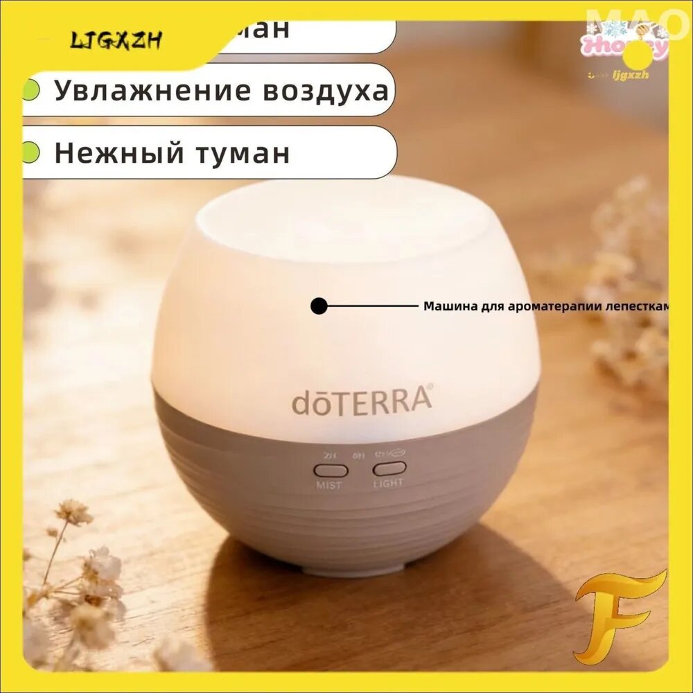Бесшумный и компактный диффузор для ароматизации от Doterra, оснащенный премиум распылителем для эффективного увлажнения воздуха в домашних и офисных условиях