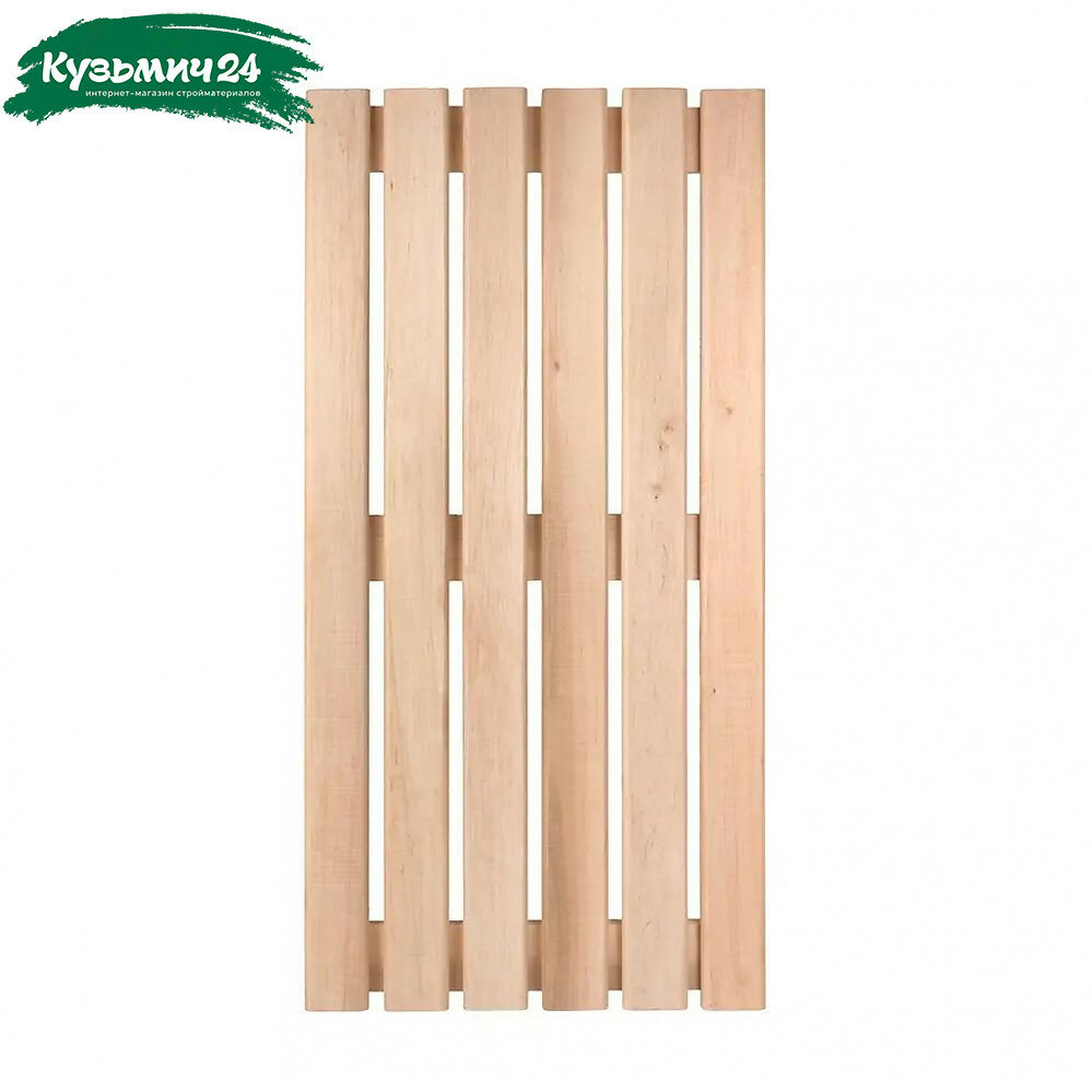 Решетка на пол, дерево Липа, для бани и сауны, бежевая, 600х1100 мм