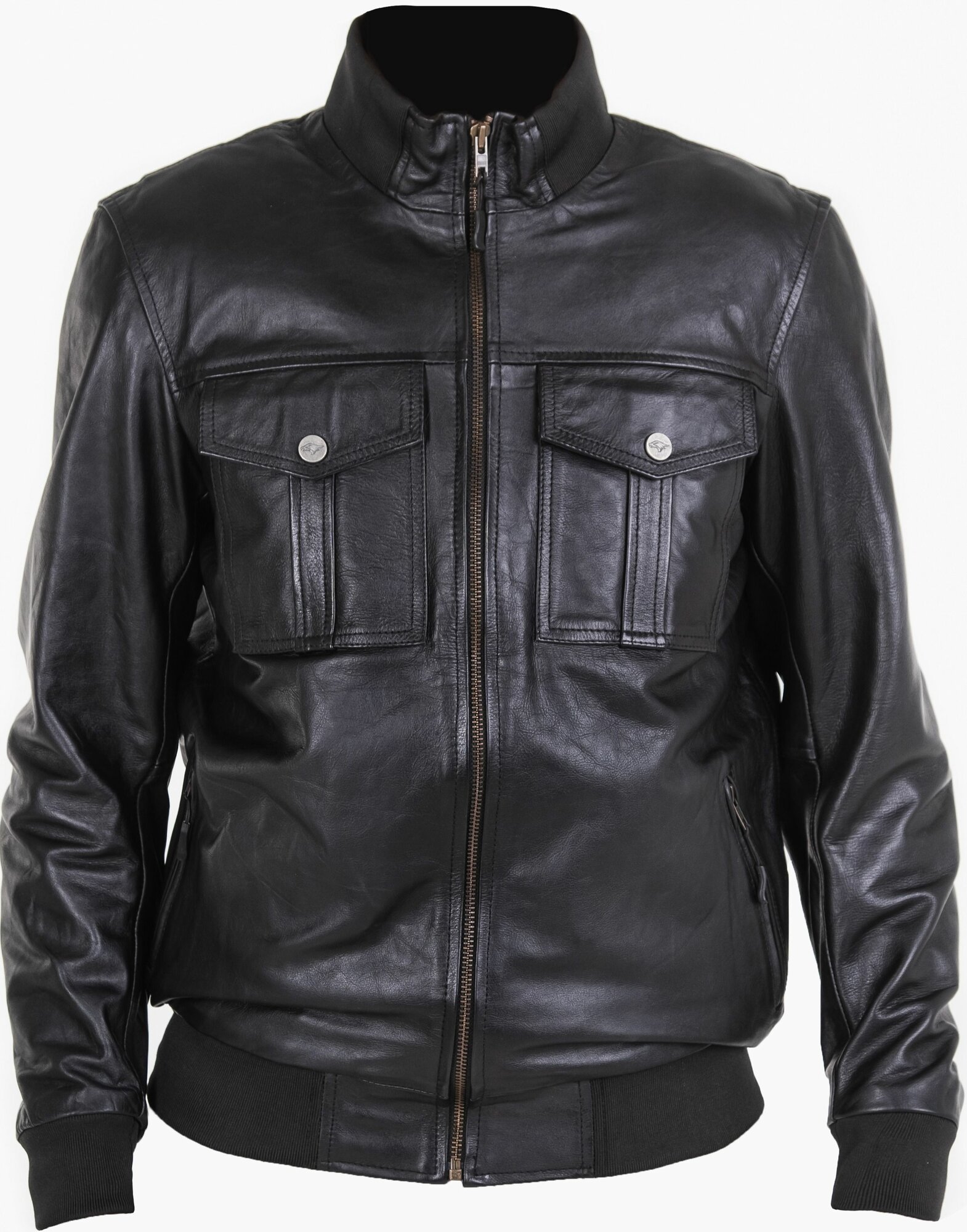 Мотокуртка кожаная Hawk moto Officer / Черный (L / Черный)