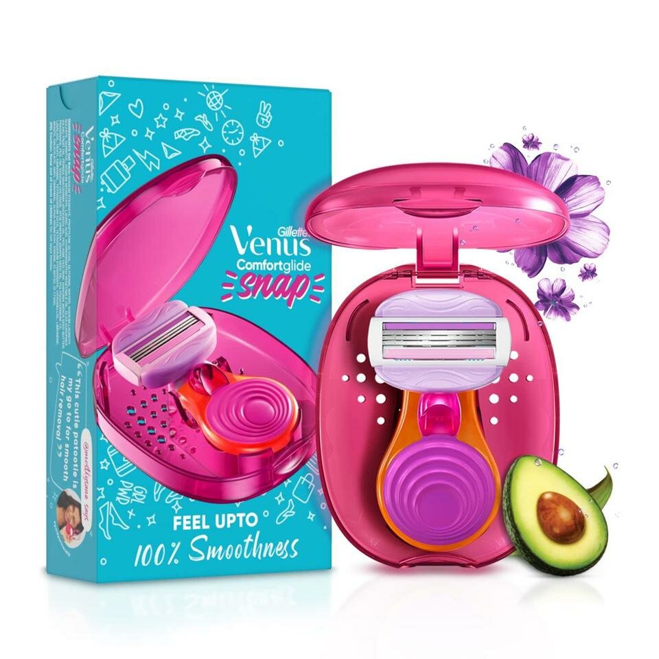 Venus Snap with Comfortglide Бритвенный станок, 1 шт, с 1 сменным лезвием в комплекте