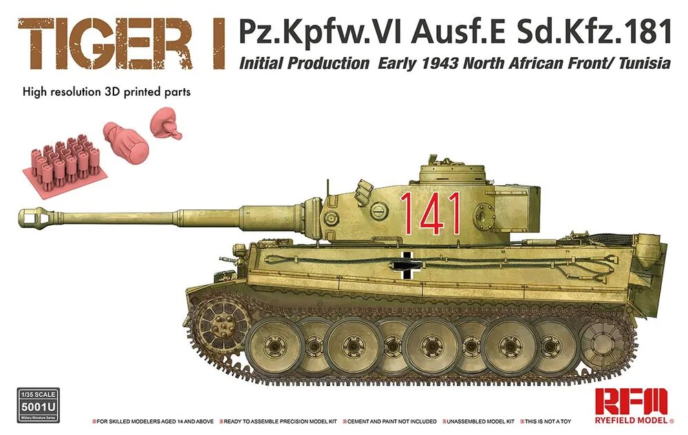 Rye Field RFM 5001u 1/35 Тигр I pz.kpfw.vi ausf.e sd. kfz.181 Модель танка