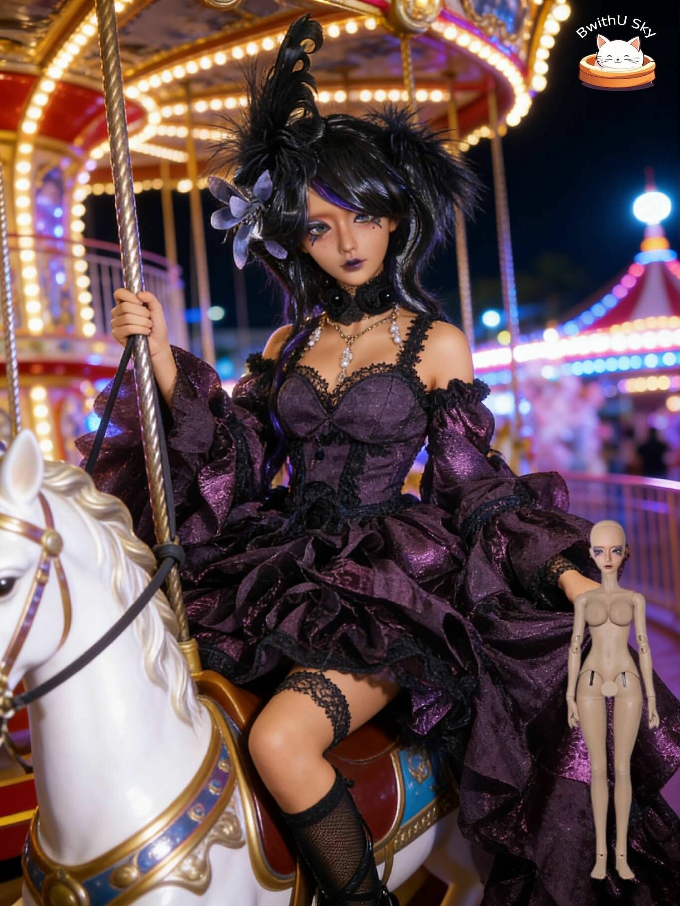 BwithUSky Ariana 1/4 BJD обнаженная кукла с нормальной кожей + макияж в стиле фристайл, без аксессуаров