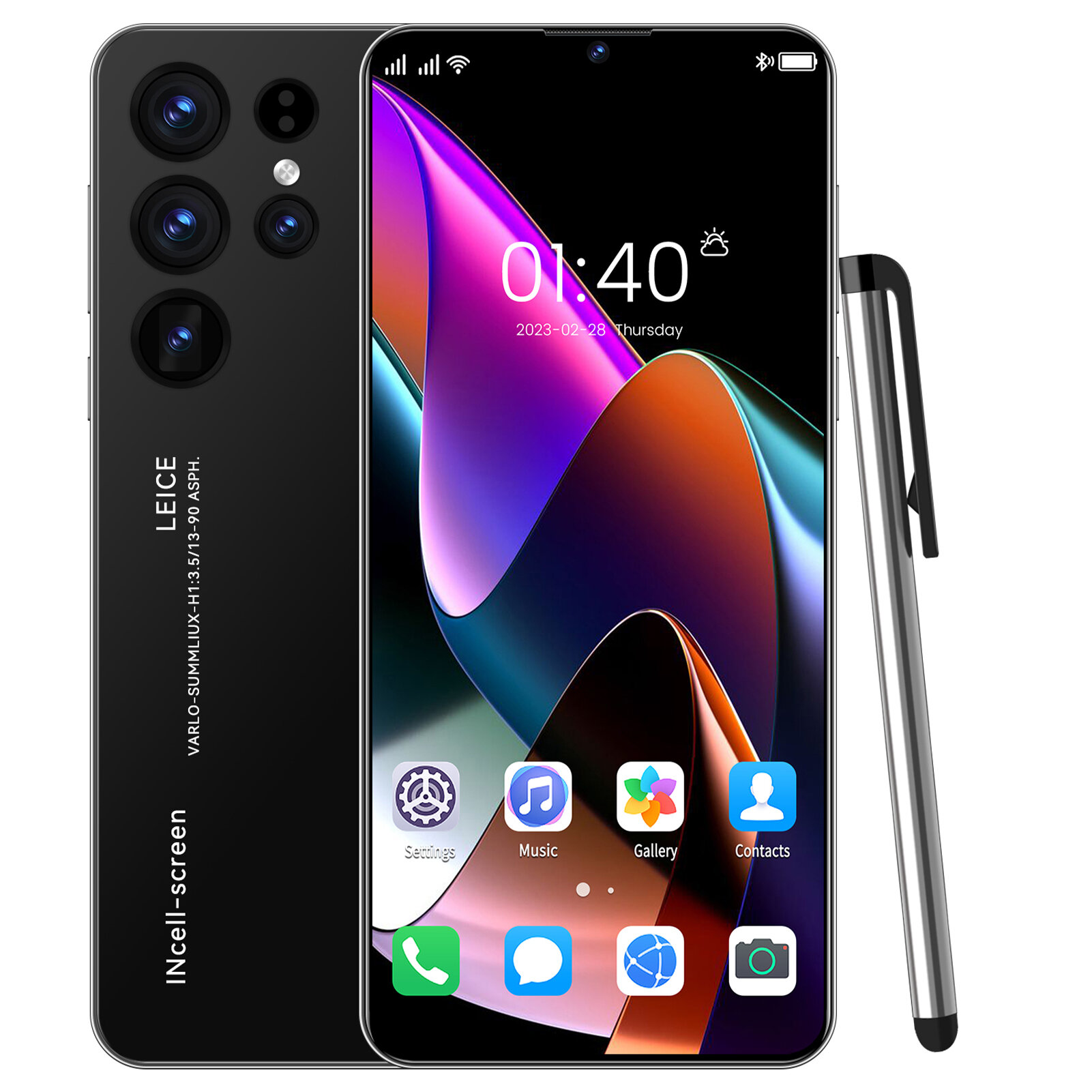 Смартфон с пером 6.0 дюймов, вырез в экране, 2 ГБ ОЗУ, 16 ГБ ПЗУ, камеры 8 и 13 Мп, распознавание ли