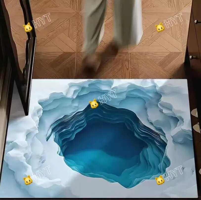 Декоративный коврик 3D для ванной/прихожей, диатомовый ил, 60x40 см, ар-деко стиль