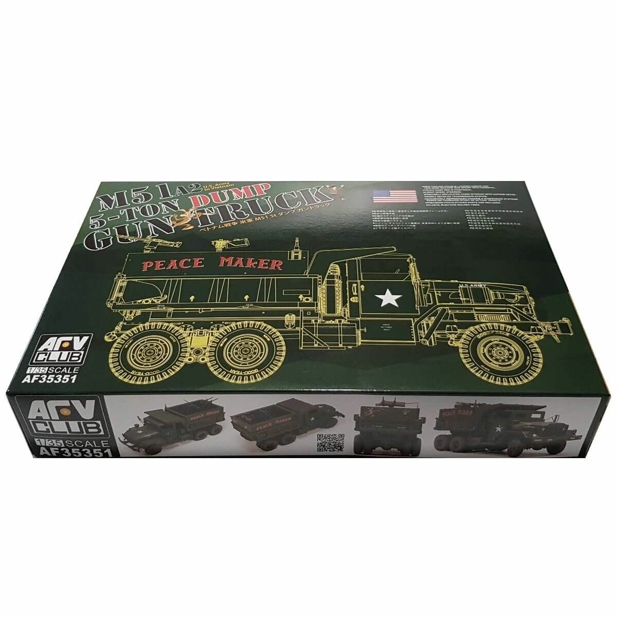 AFV CLUB Сборная модель Грузовик M51A2 5-тонный самосвал Вьетнам, 1:35, длина 39 см, с броней