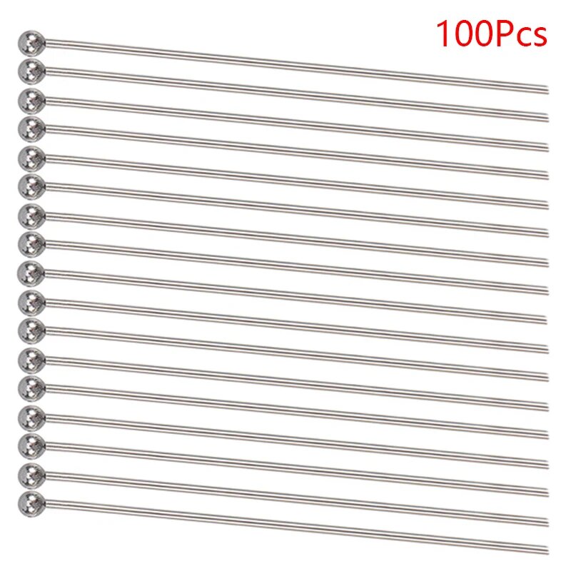 Золотые шариковые булавки из нержавеющей стали для ювелирных изделий 0.6x40mm 100pcs, Steel 01