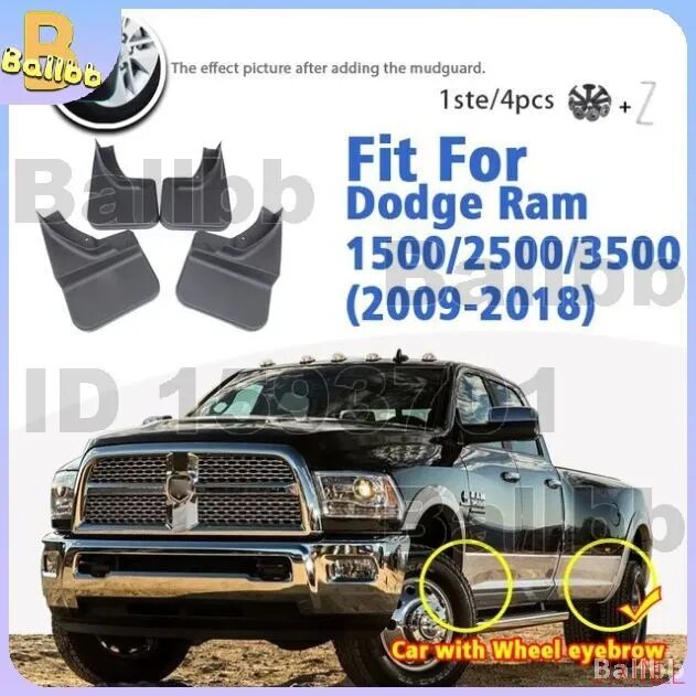 Крыло автомобильное для Dodge Ram 1500 (2009-2018), комплект, ABS пластик, черное