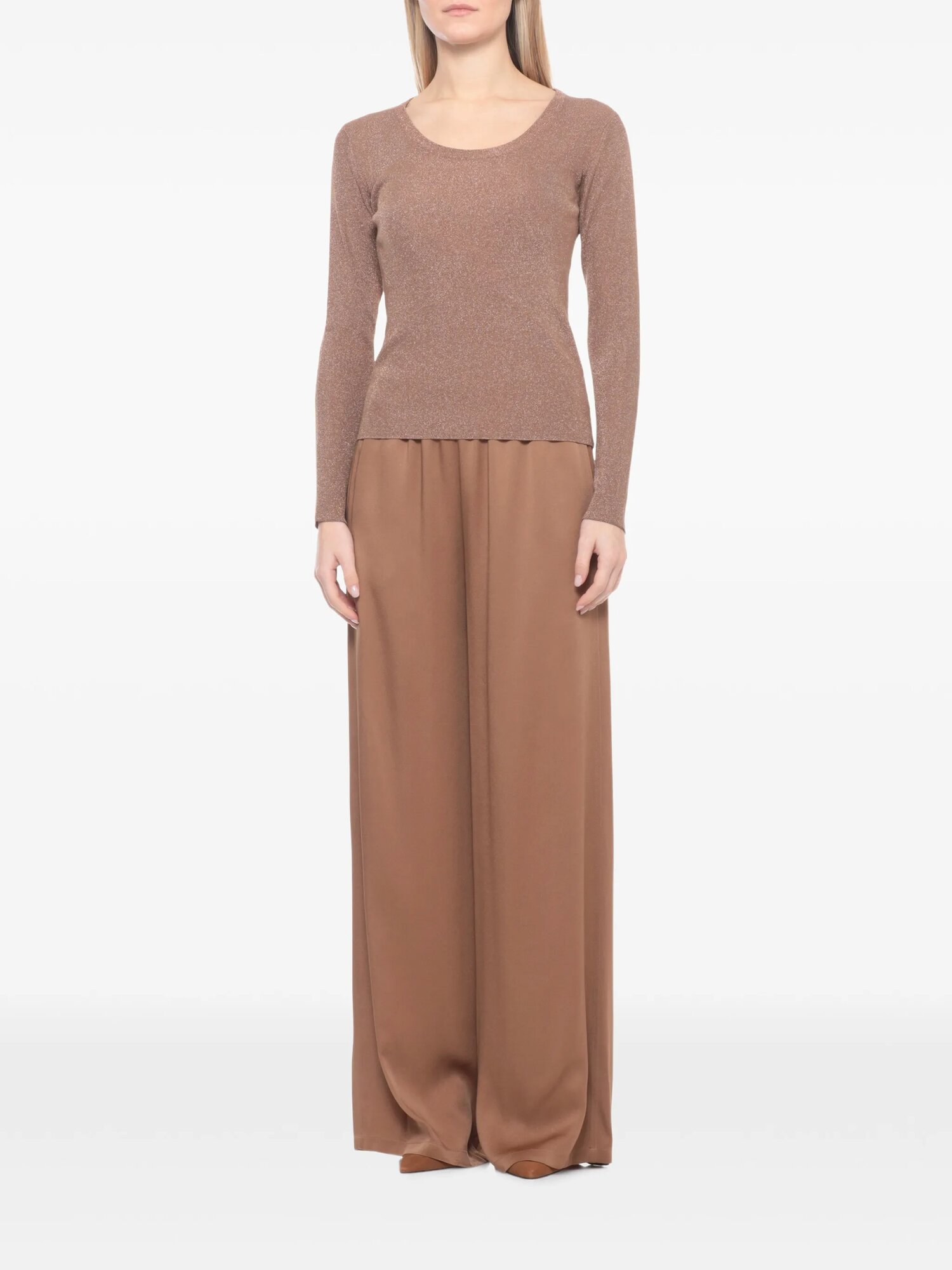 Свитер FABIANA FILIPPI Fine-knit long-sleeve sweater, размер 40, , brown — фото 1