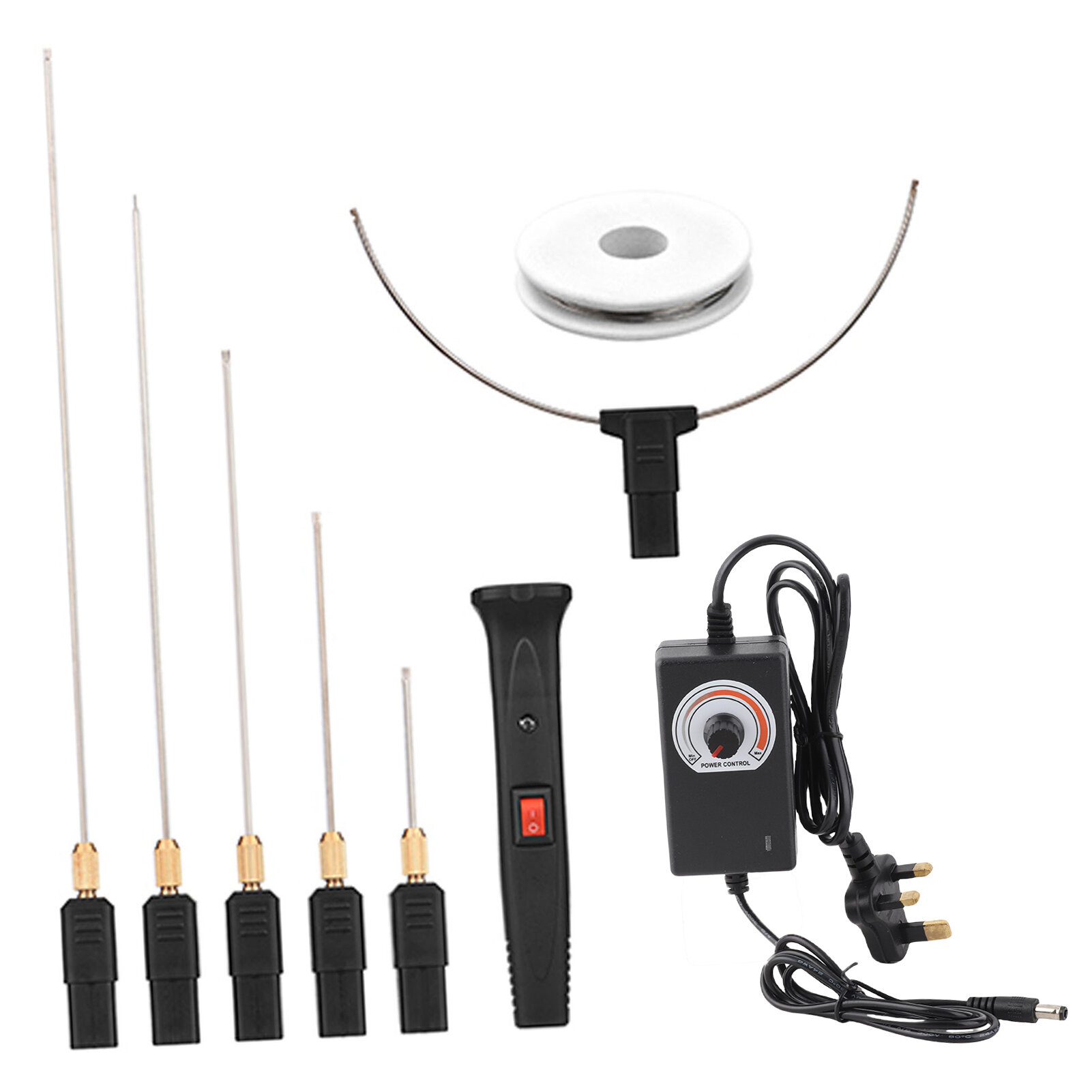 Набор ручного электрического пенопластового резака мощностью 24 Вт с 5 прямыми насадками и 1 дугообразным наконечником, регулируемой температурой, портативный режущий инструмент, терморезка для пенопласта, гравировальный инструмент.