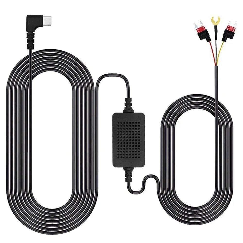 Универсальный кабель для автомобильного видеорегистратора длиной 3,5 м, кабель Type-C для подключения видеорегистратора, 12/24 В - 5 В, 3 А