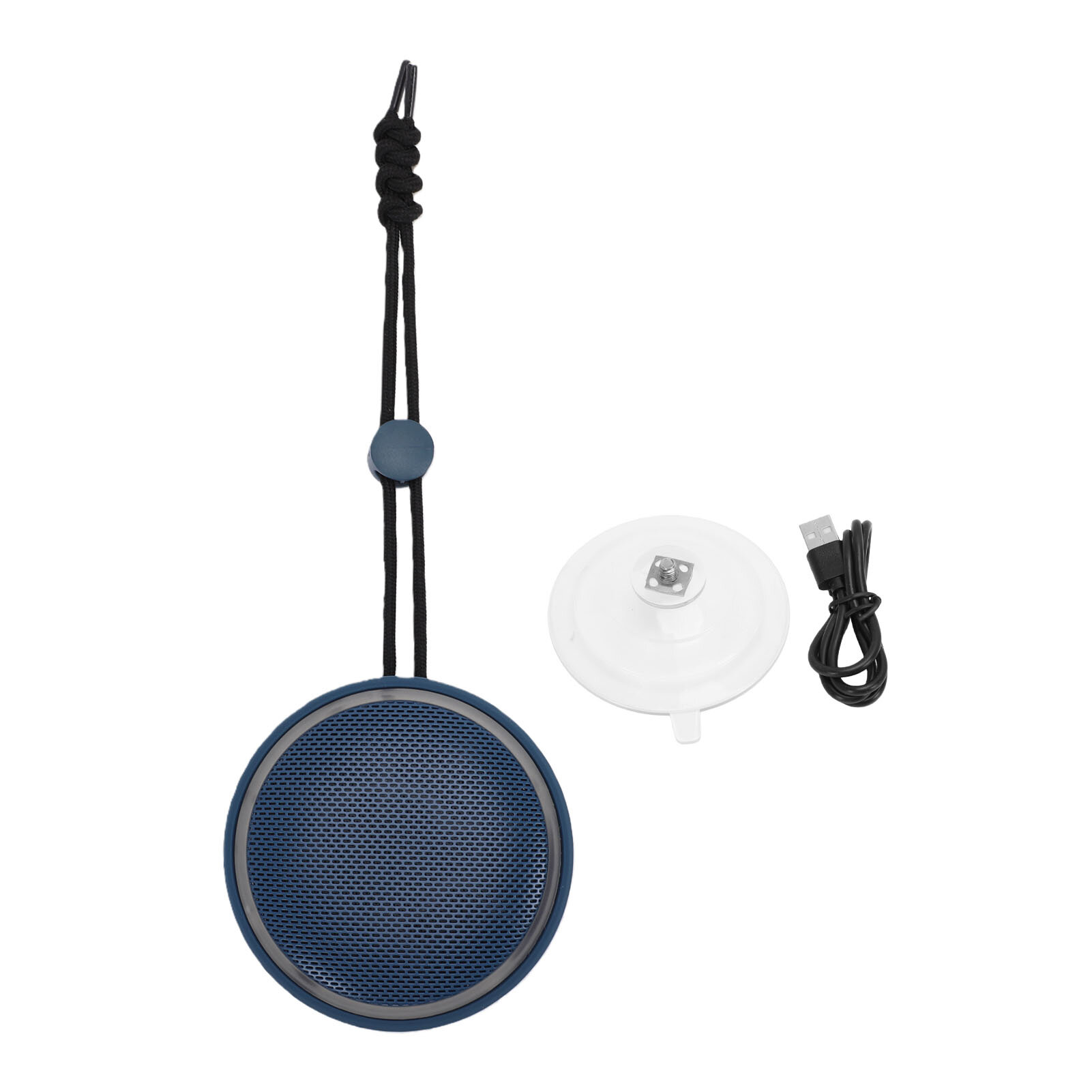 Bluetooth Динамик Для душа Портативный True Wireless Стерео с Присоской и Шнурком RGB Подсветка IPX6 Водонепроницаемая Синяя
