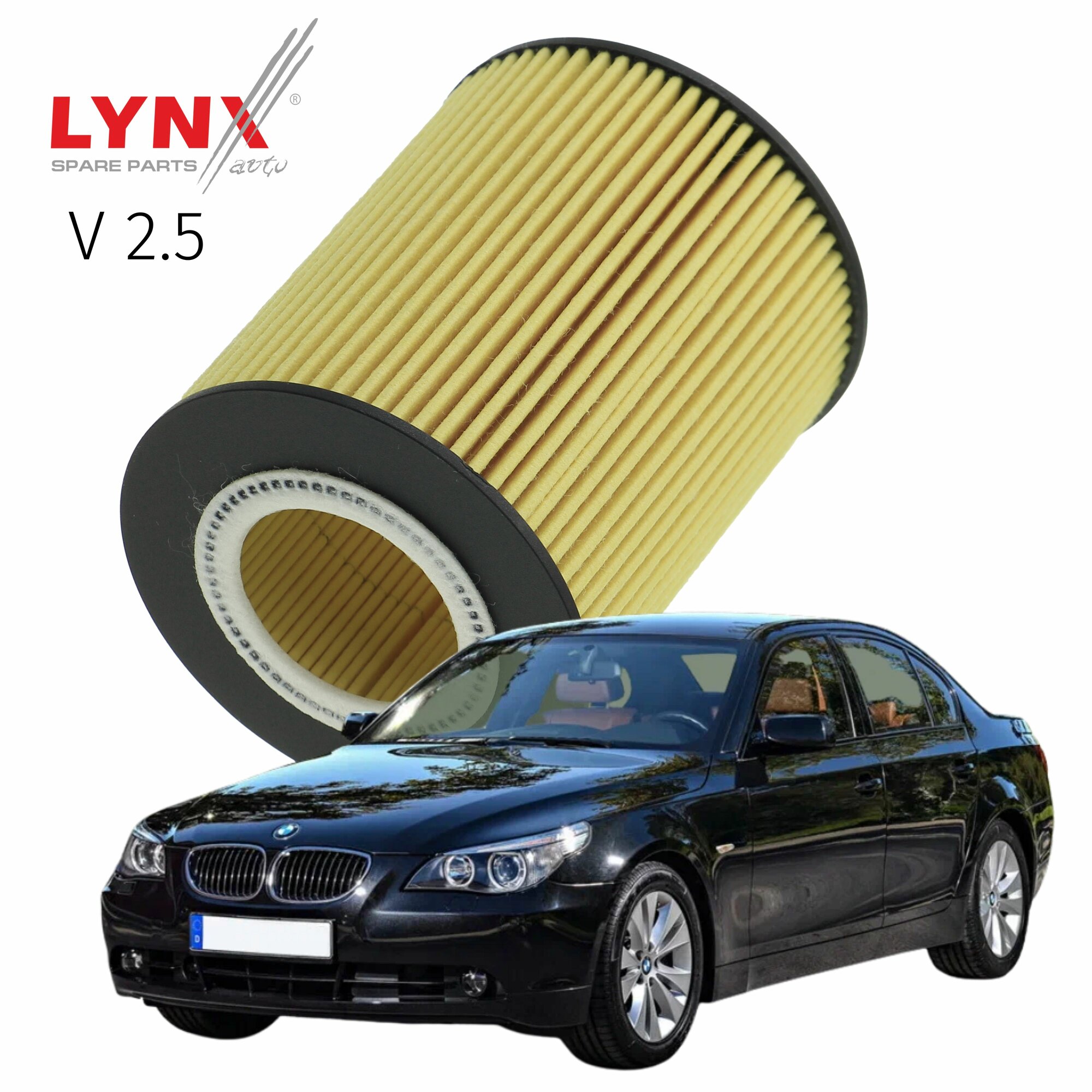 Фильтр масляный Bmw 5-Series (5) / БМВ 5 серии 2003 2004 2005 2006 2007 V2.5 M54B25 / 1шт LYNXauto