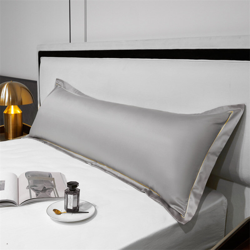 Наволочки из сатинового длинноволокнистого хлопка (100 штук), двойные длинные наволочки из чистого хлопка из Синьцзяна, простые однотонные наволочки для пар из чистого хлопка.