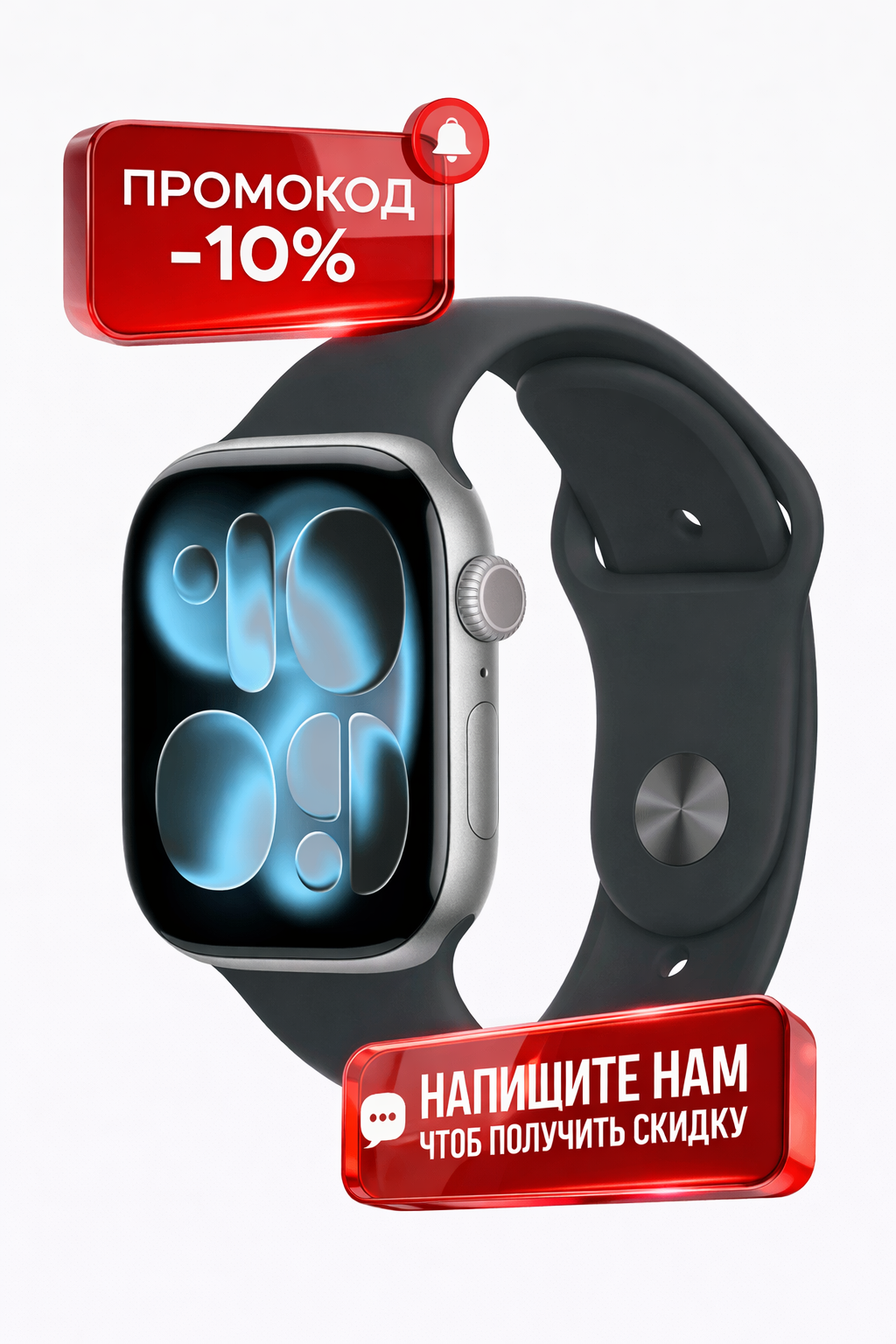 Умные часы Apple Watch S11 42mm Space Gray Aluminum Case with Black Sport Band M/L