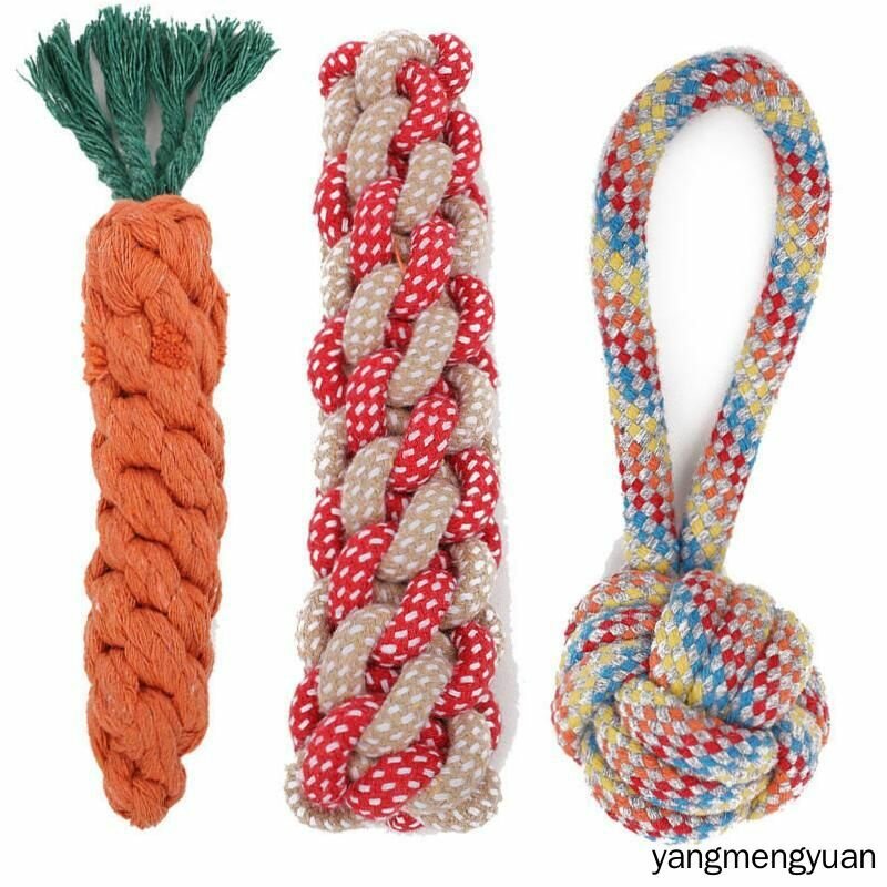 Прочная игрушка-веревка для собак, узел для жевания и чистки зубов, мяч для перетягивания каната для щенков, лабрадоров, бордер-колли и золотистых ретриверов