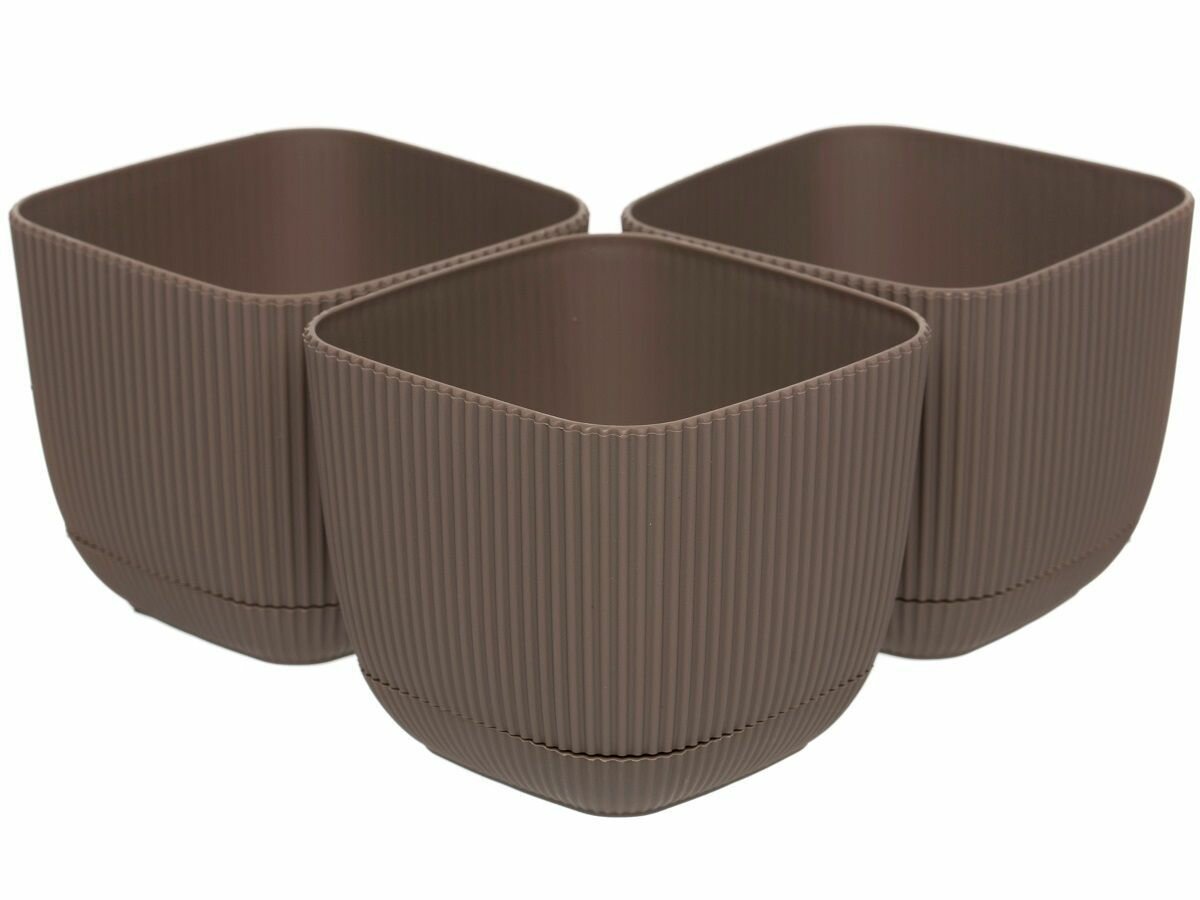 Горшок для цветов Navako Maio 0.27L Brown (3 штуки)