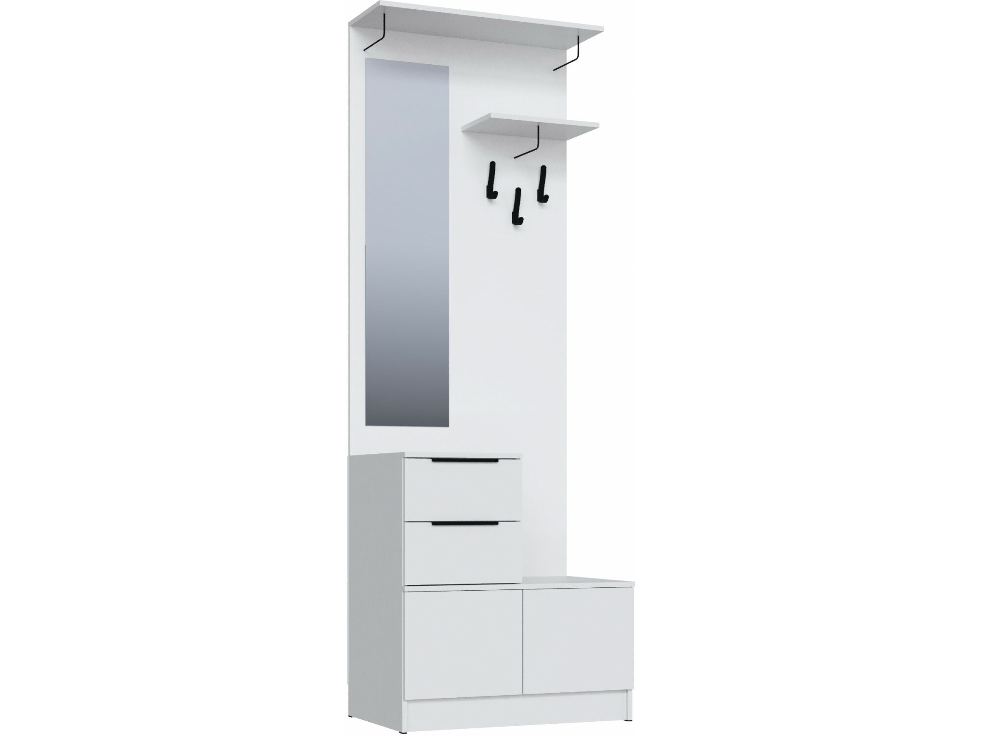 Центральная секция для прихожей (0,8), в современном стиле, Белый